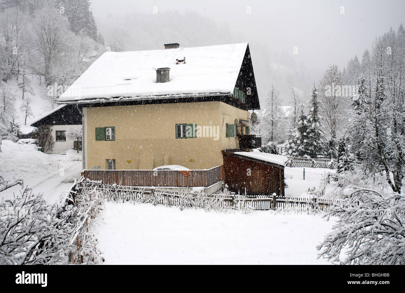 Austria winter scene Stock Photo - Alamy
