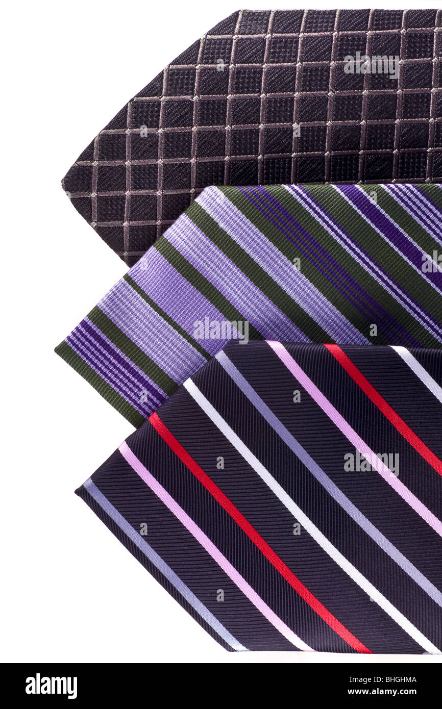 Tie patterns on a white background Stock Photo - Alamy