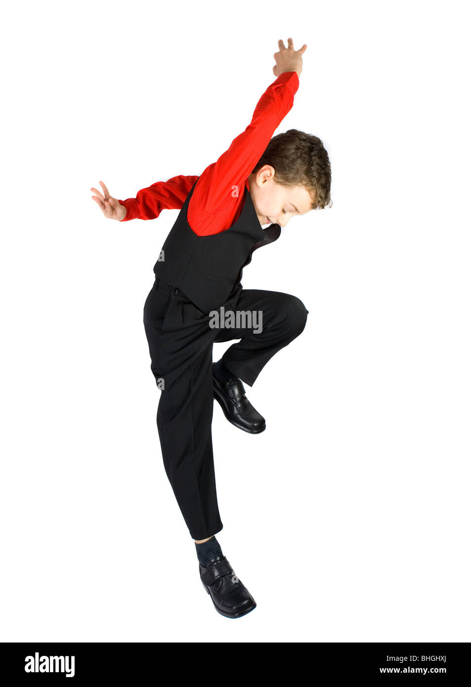 Handsome stylish little boy dancing, isolated on white background Stock ... Handsome stylish little boy dancing, isolated on white background Stock ...