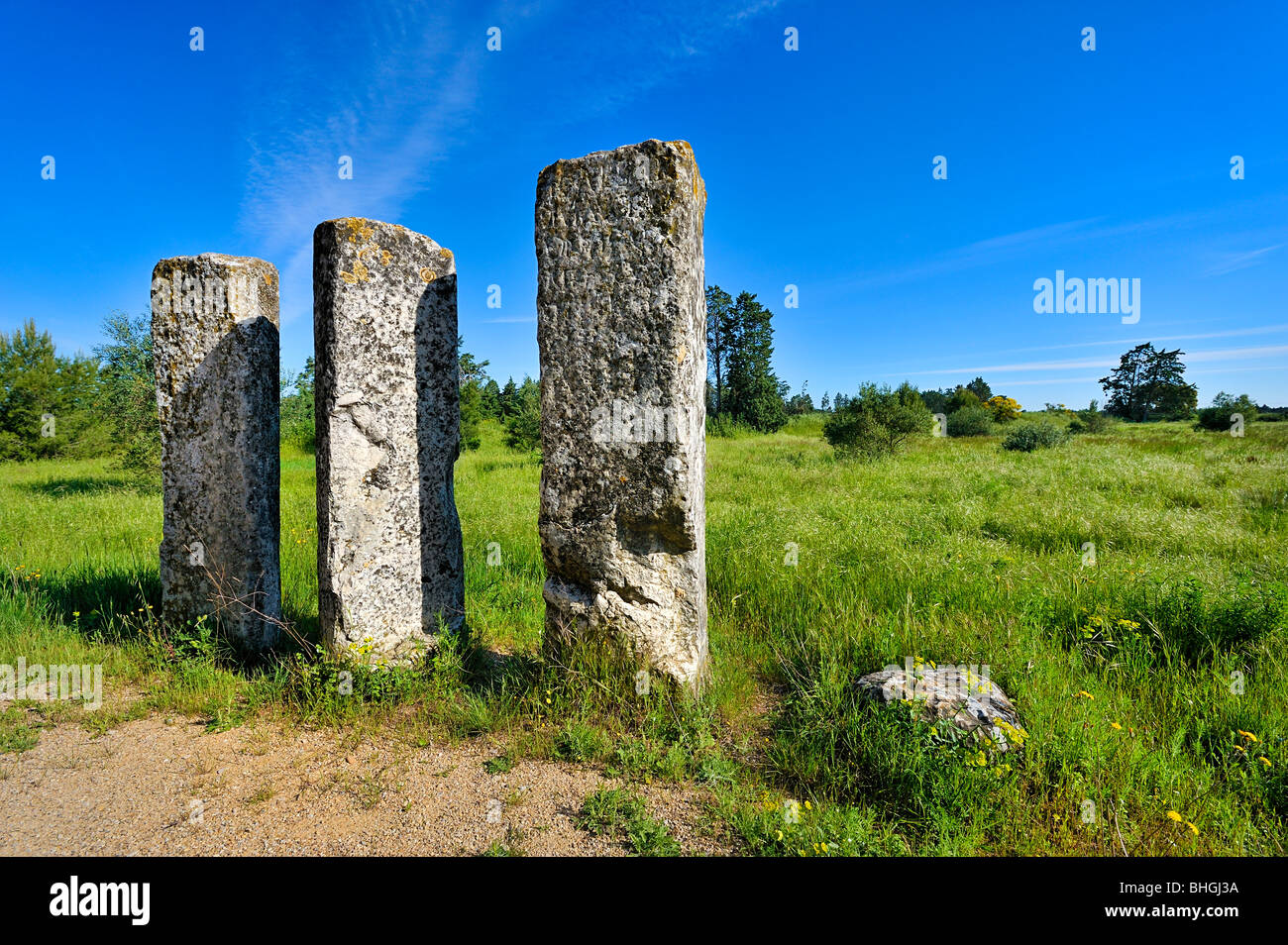 Roman milestone on the Via Domitia, near Beaucaire, Languedoc ...