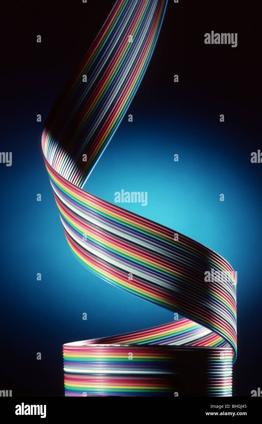 Ribbon wire used in computers Stock Photo - Alamy