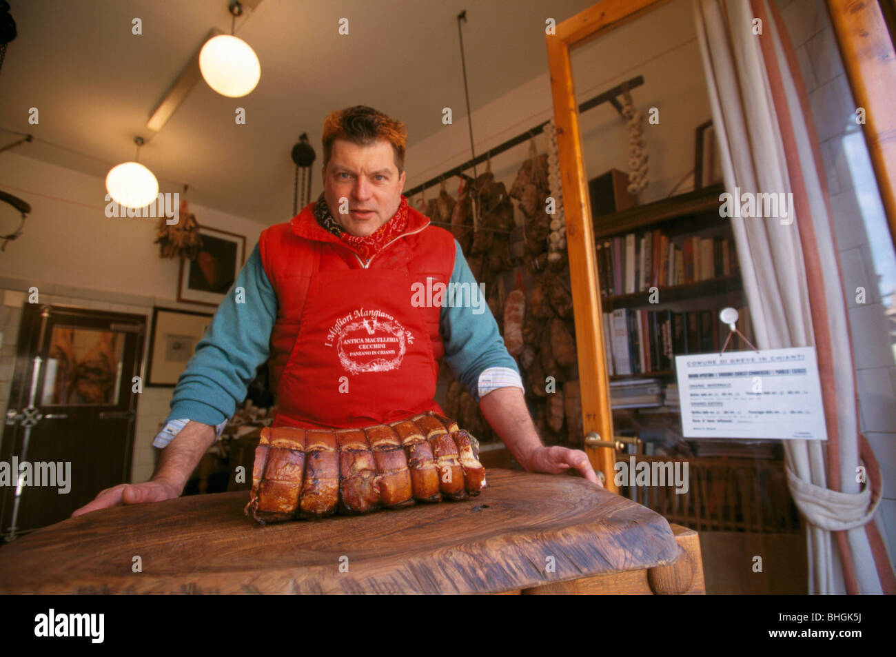 Dario Cecchini in his butcher's shop, Antica Macelleria Cecchini ...