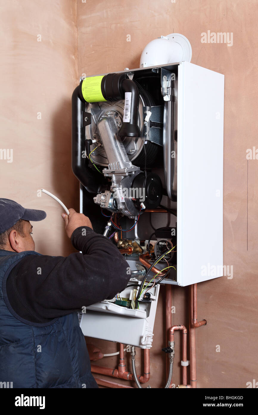 Installation of a new Vaillant ecotech 637 condensing boiler Stock ...