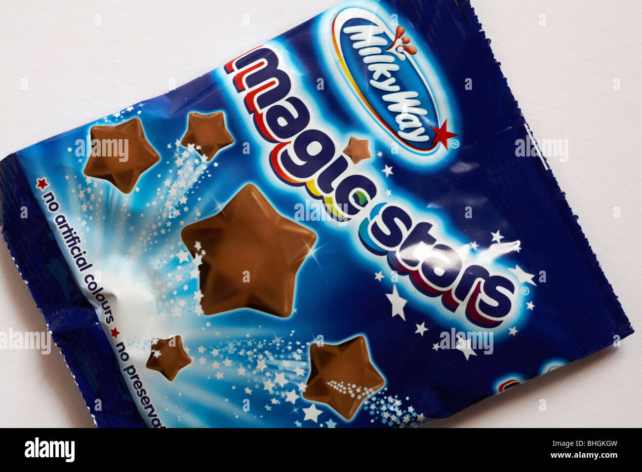 bag of Milky Way magic stars chocolates set on white background Stock ...