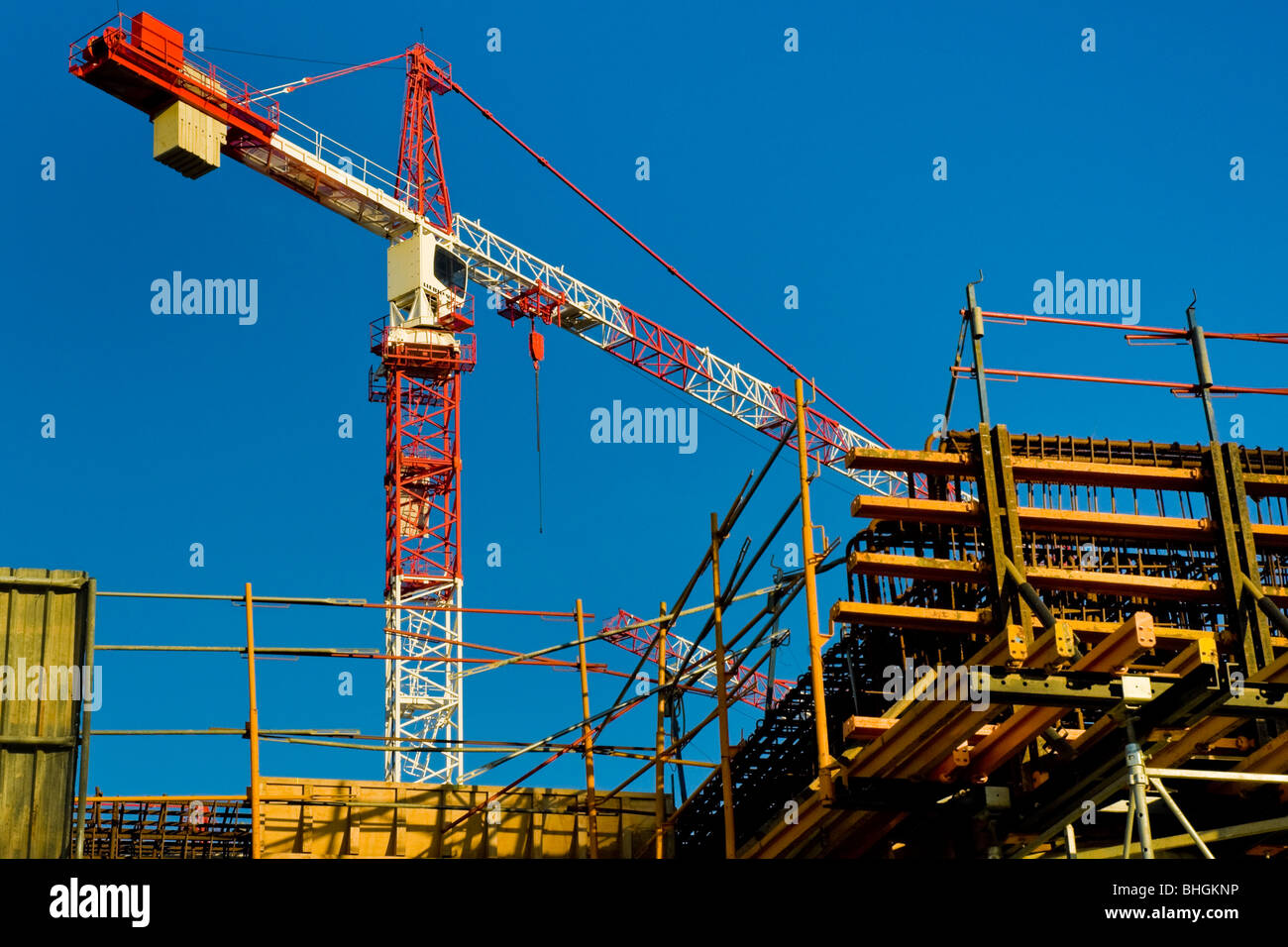 A tower crane on a building site, Malaga, Spain Stock Photo - Alamy