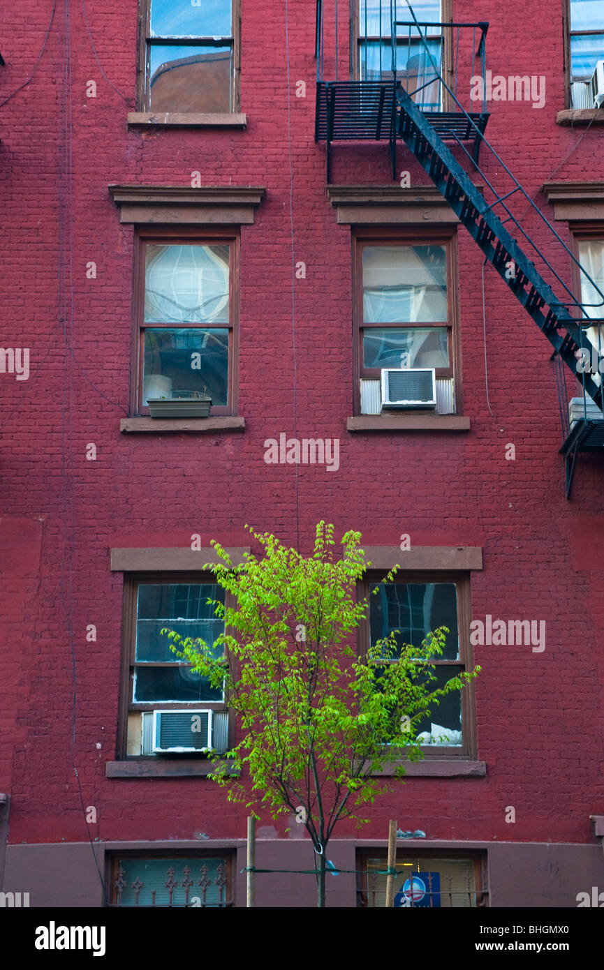 Old brick apartment buildings in a big city Stock Photo - Alamy