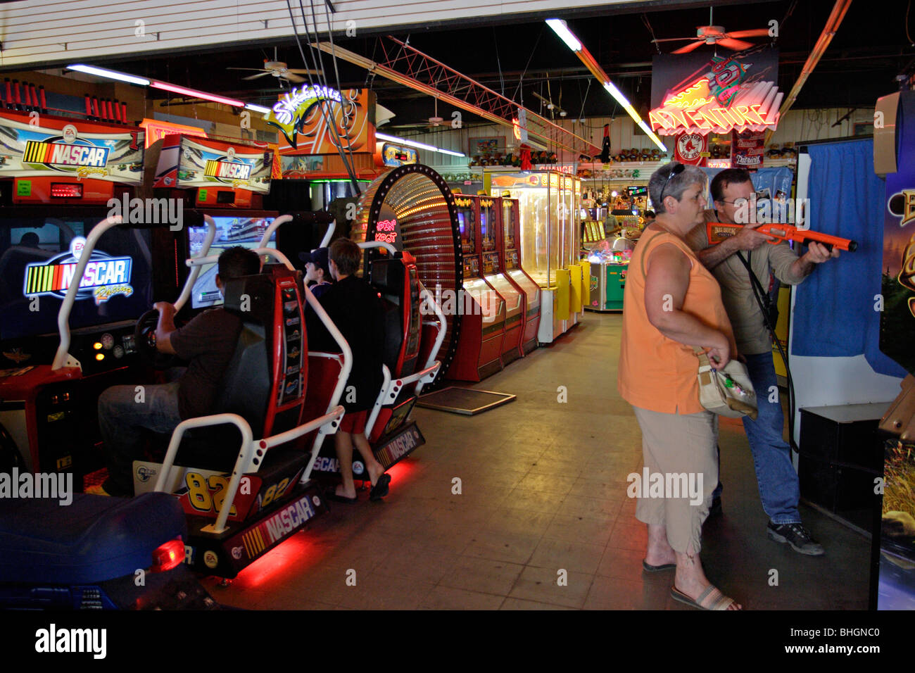 Maine Old Orchard Beach arcade Stock Photo - Alamy