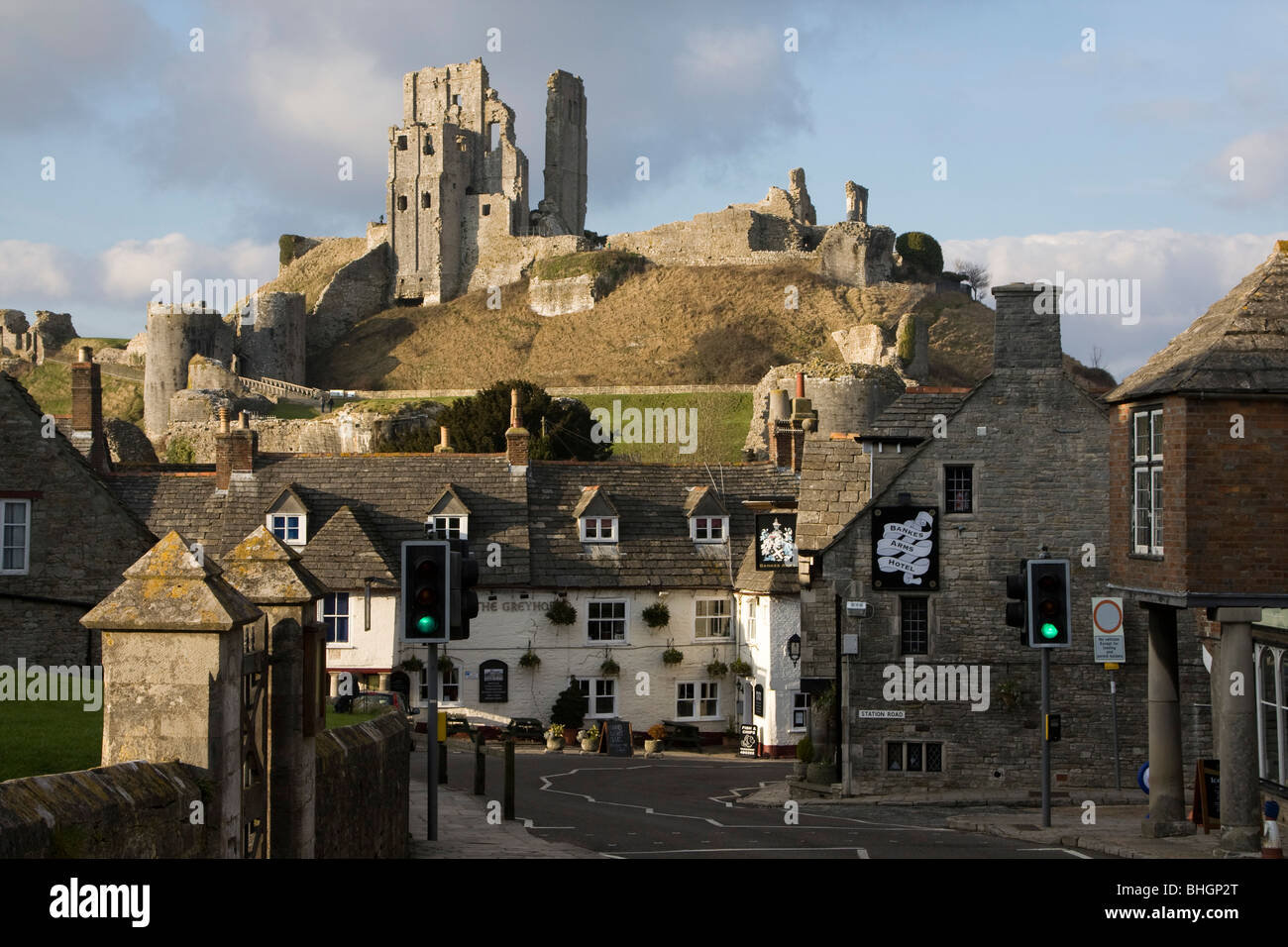 corfe castle, dorset england, uk gb Stock Photo - Alamy