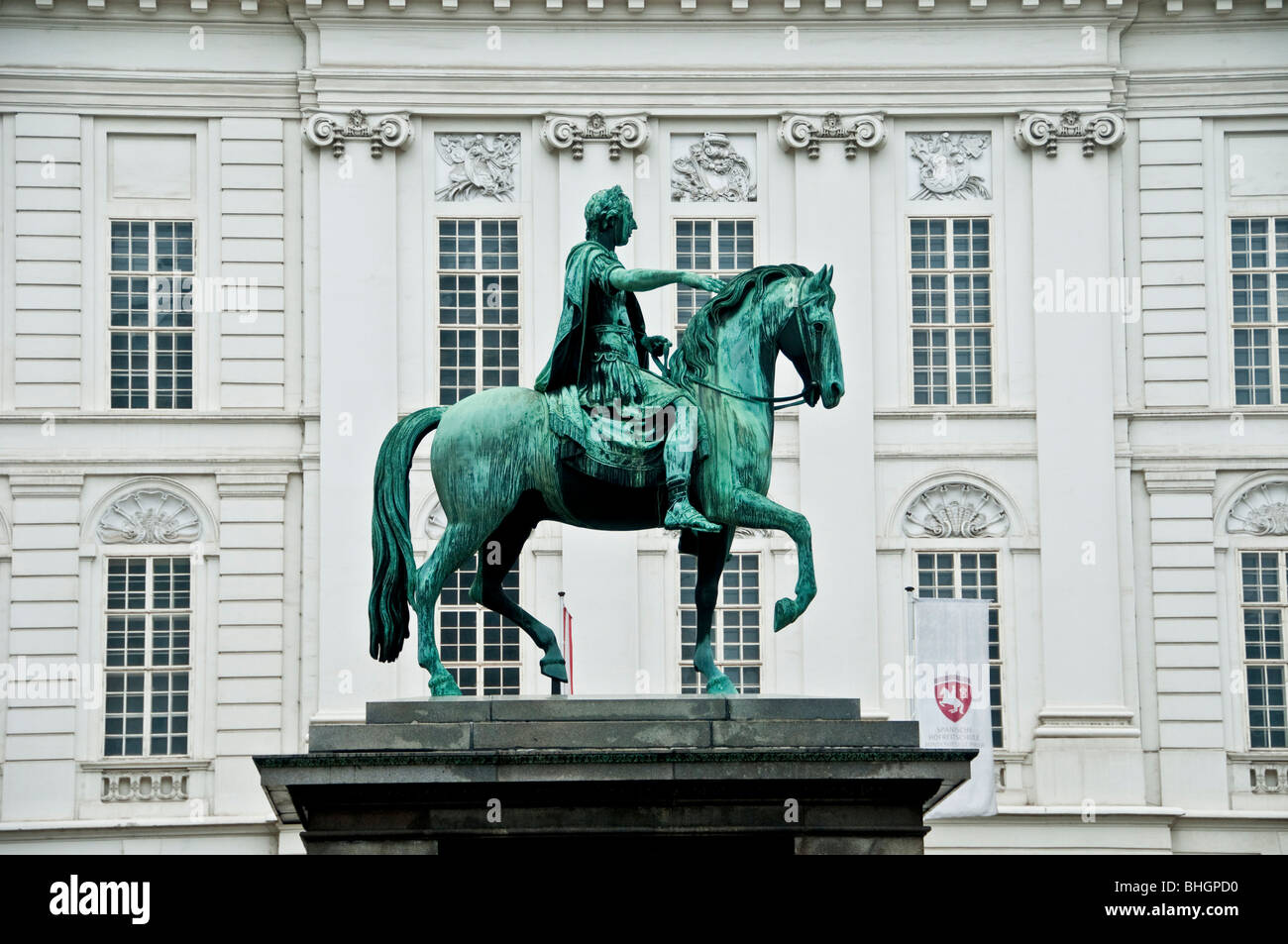 Statue of Joseph II mounted on a horse in front of Hofburg Imperial ...