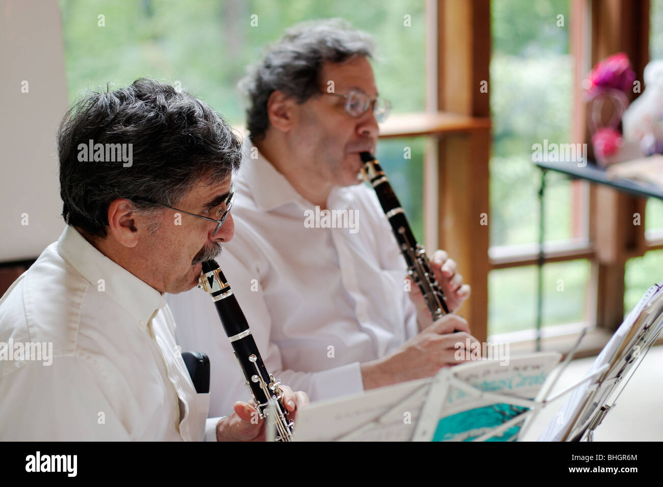 Musicians playing at an afternoon tea party Stock Photo - Alamy