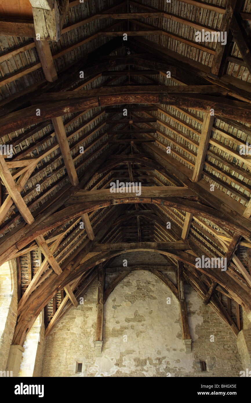 Huge beams,rafters and purlins offer critical support for the tiled ...