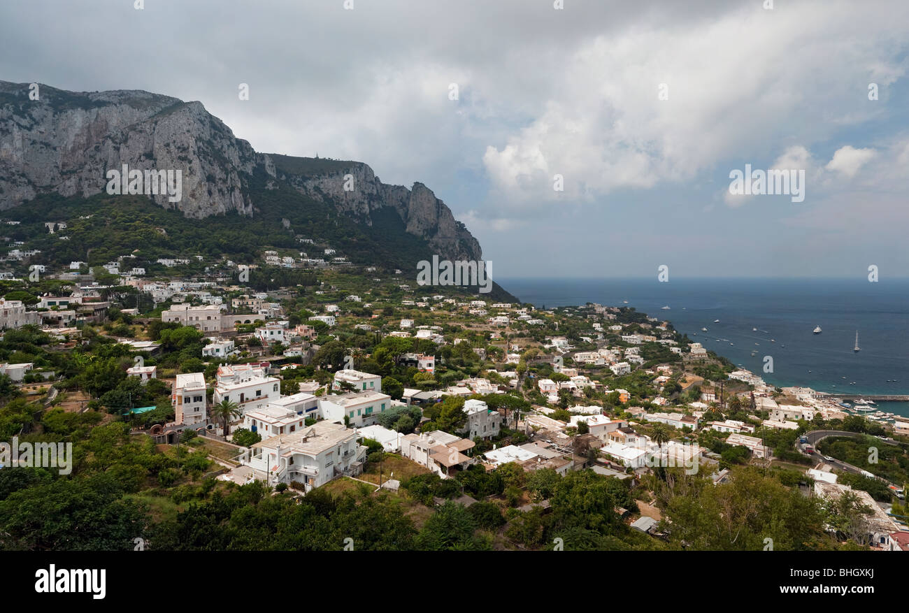 Stunning View Towards Monte Solaro, Island of Capri, Italy Stock Photo ...