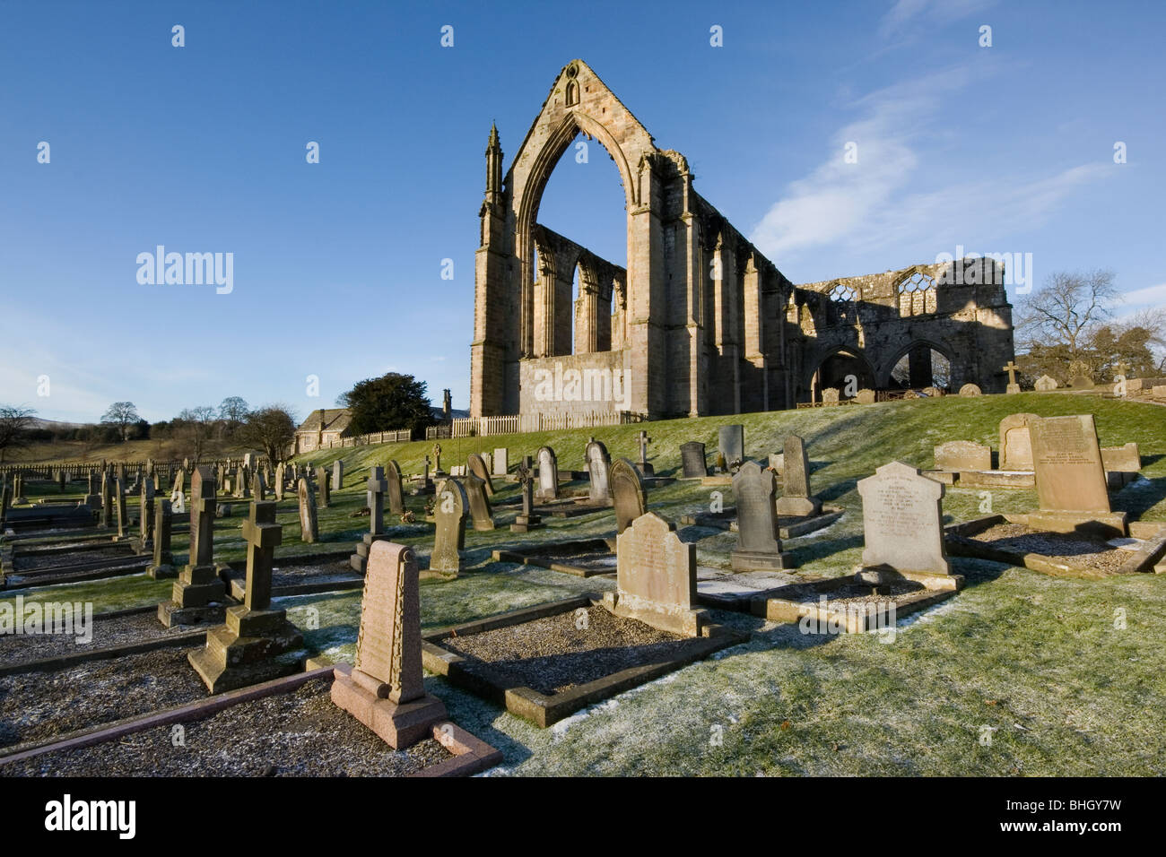 The ruins of Bolton Abbey (Bolton Priory) in Wharfedale in the ...