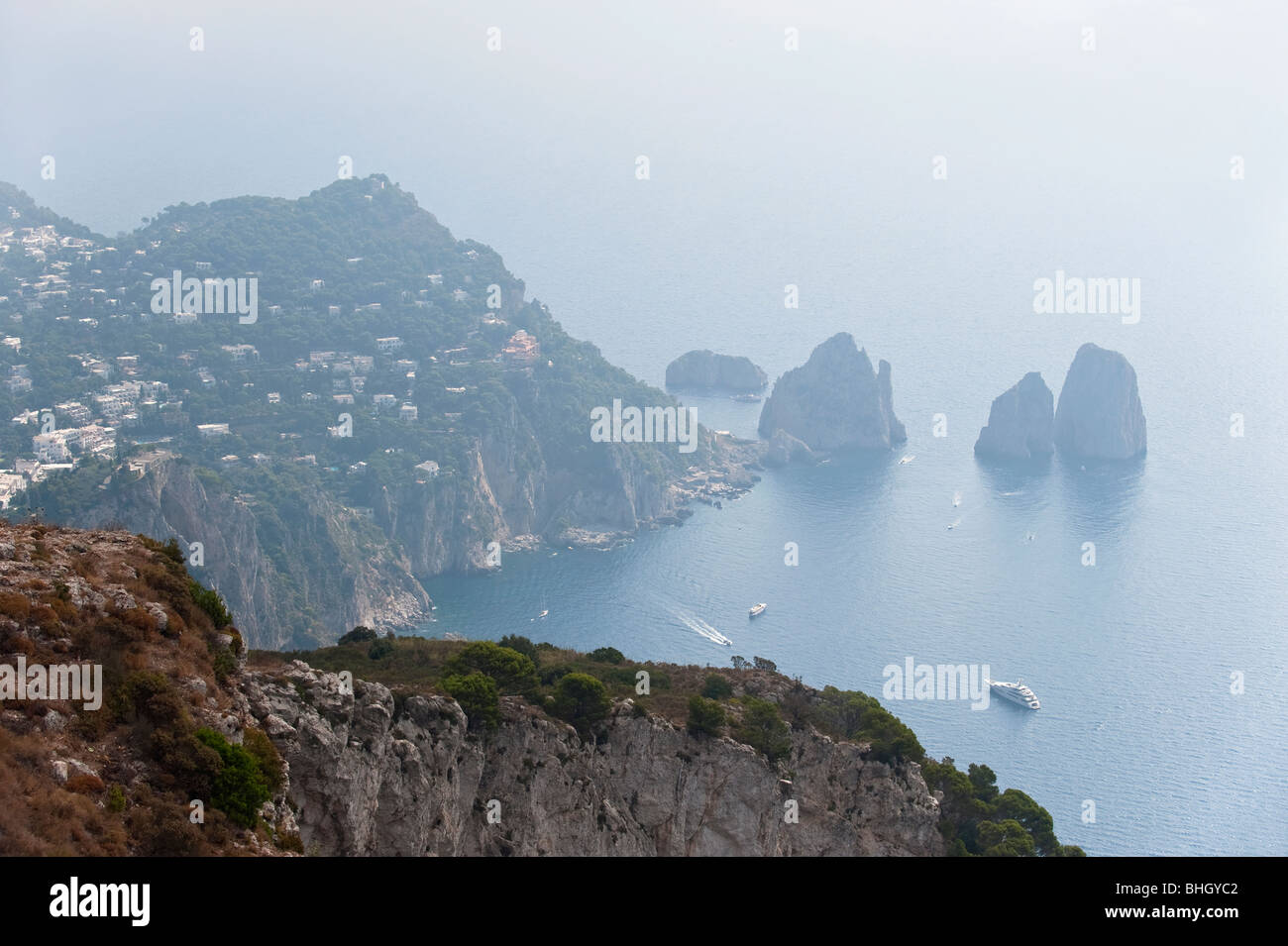 Spectacular View of Capri from Monte Solaro, Island of Capri, Italy ...