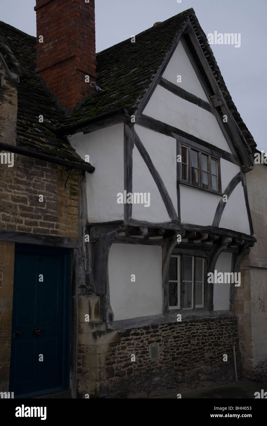 Timbered tudor stone building in Lacock Village Wiltshire, UK Stock ...