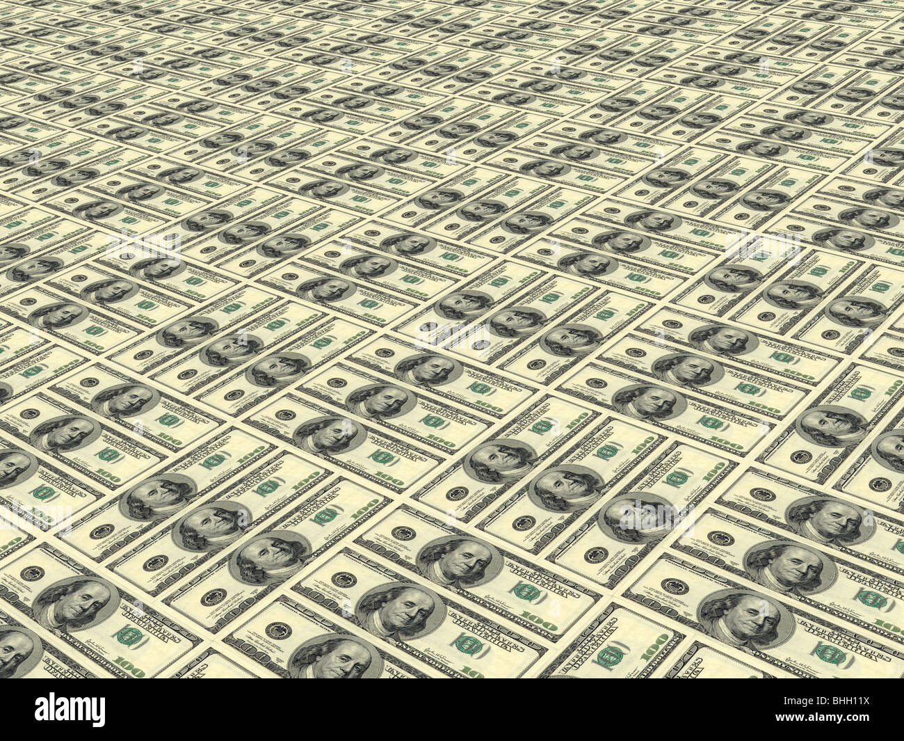 The flat surface painted into image of dollars Stock Photo - Alamy