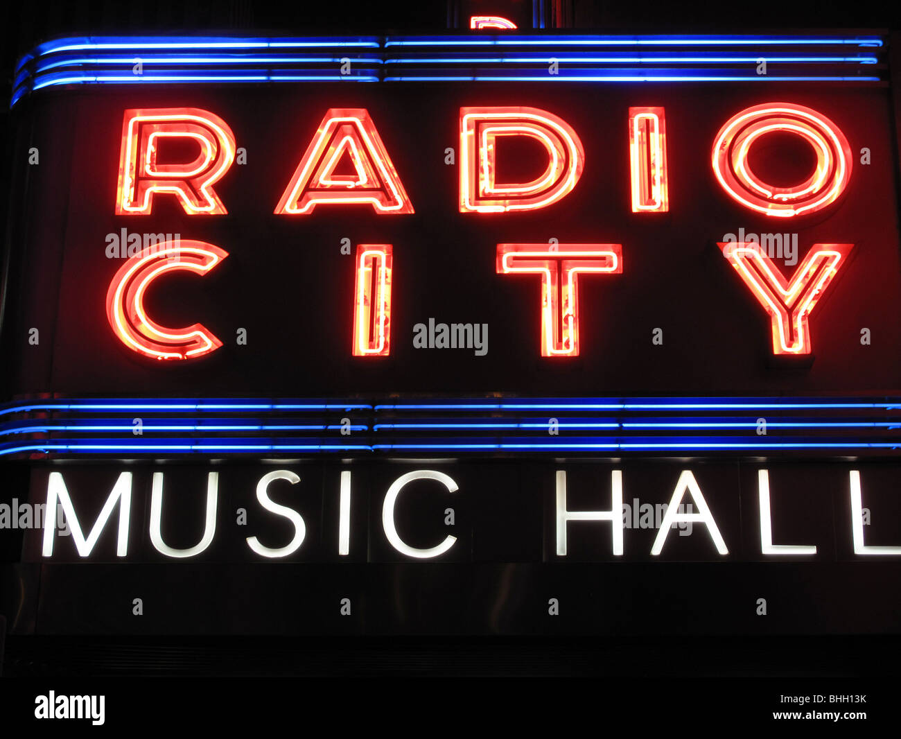 Radio city music hall neon sign Stock Photo - Alamy