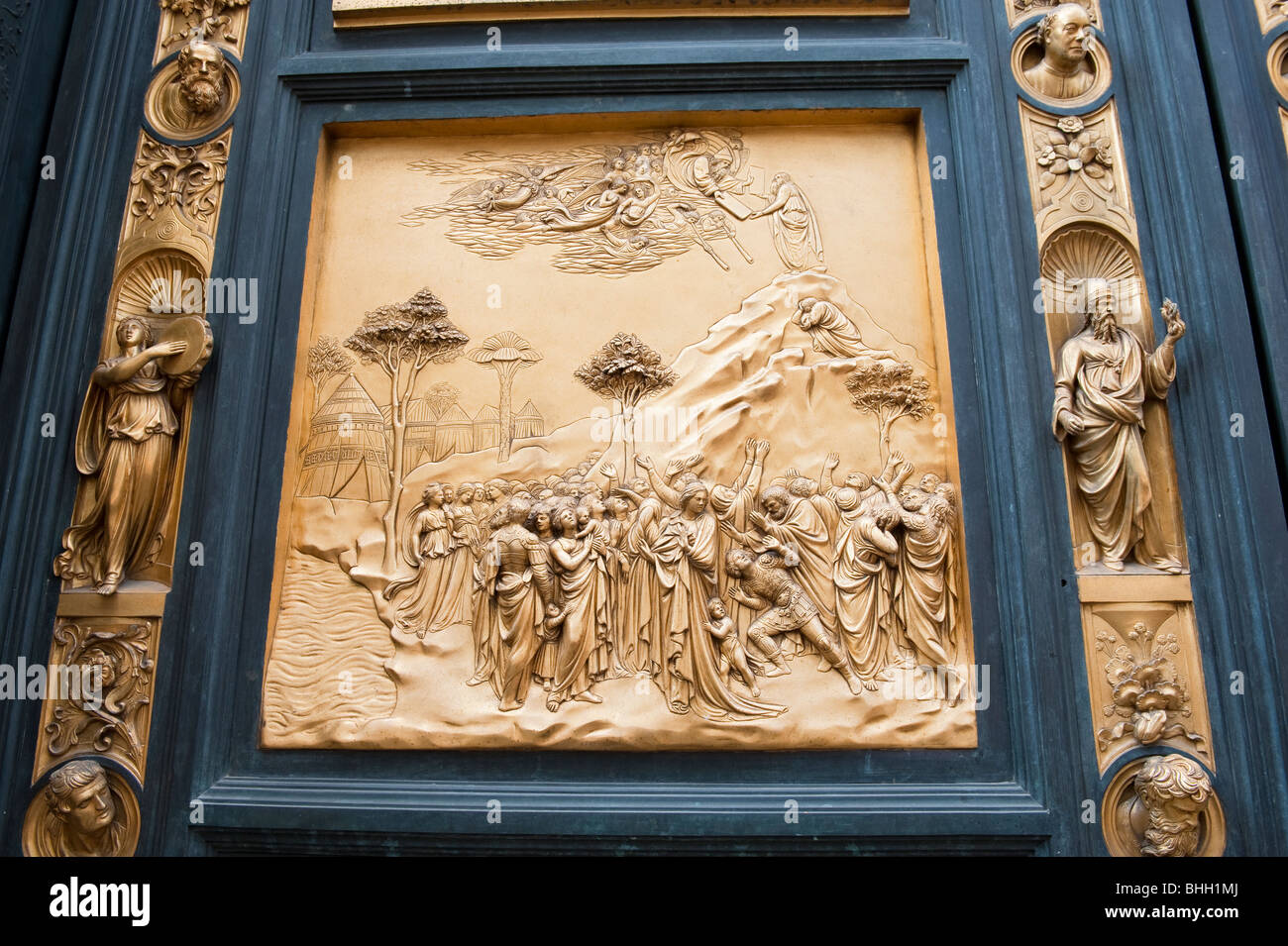 Panel Detail of the Bronze Gates of Paradise, Florence Baptistery ...
