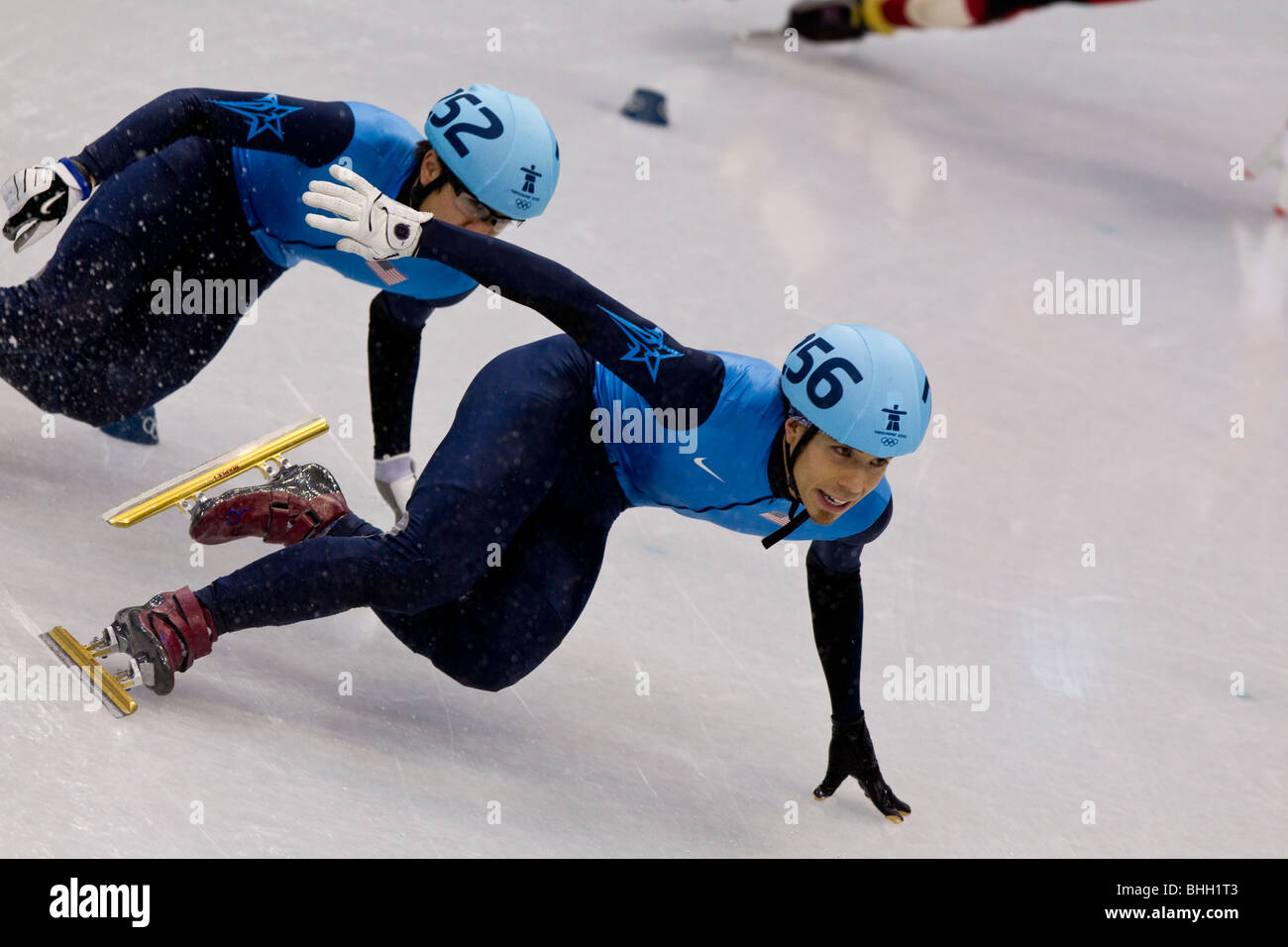 Apolo Anton Ohno competing in the finals of the 1500m Short Track Speed ...