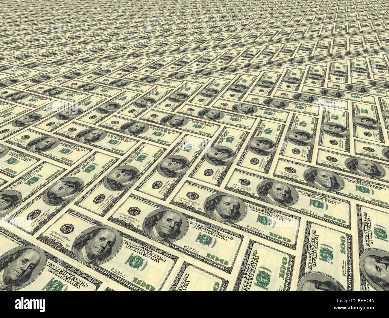 The flat surface painted into image of dollars Stock Photo - Alamy