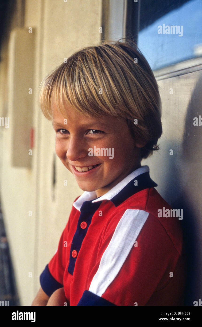 young boy smile portrait face happy alert look eye Stock Photo - Alamy