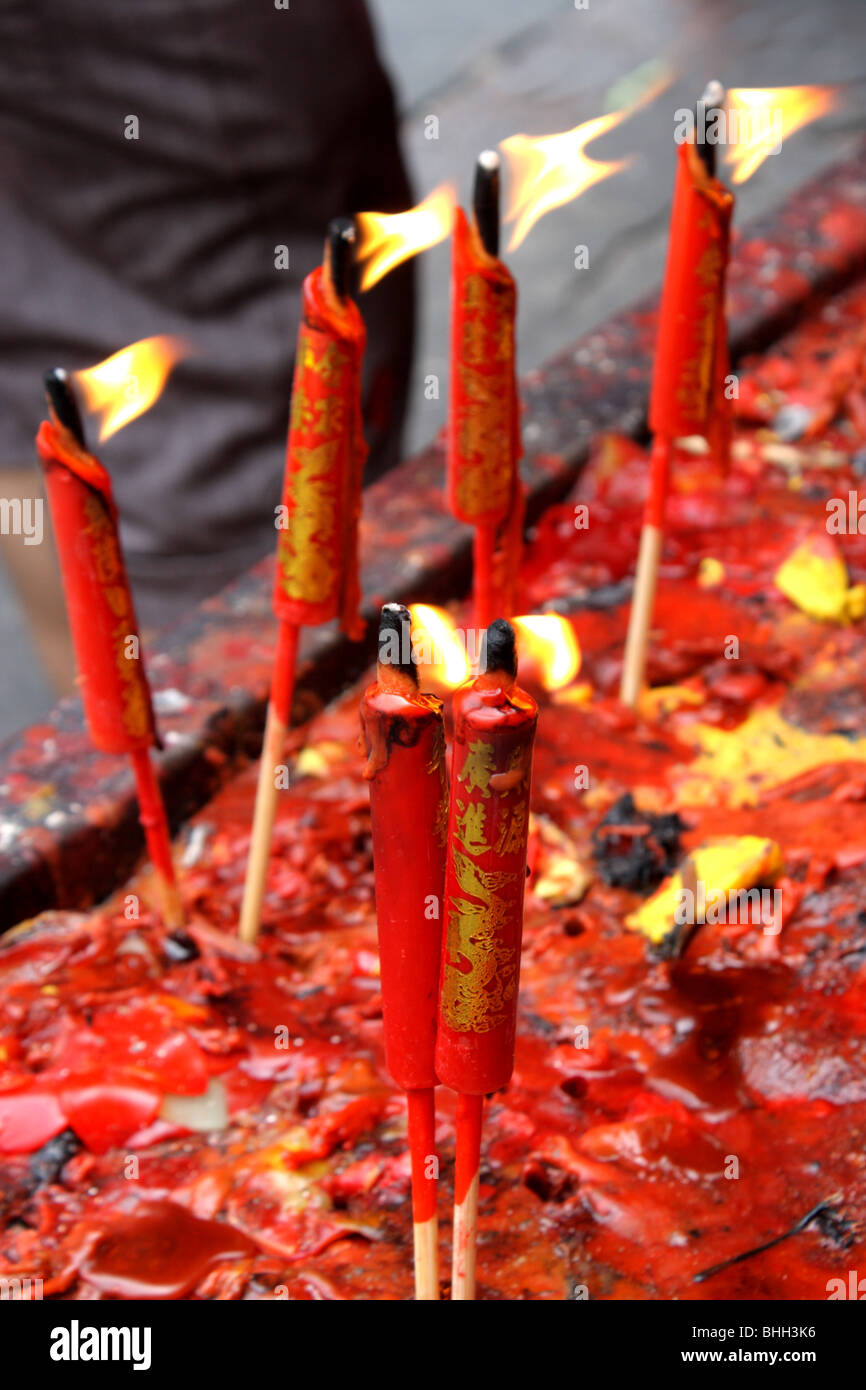 Chinese candles burning in Chinese new year festival Stock Photo - Alamy
