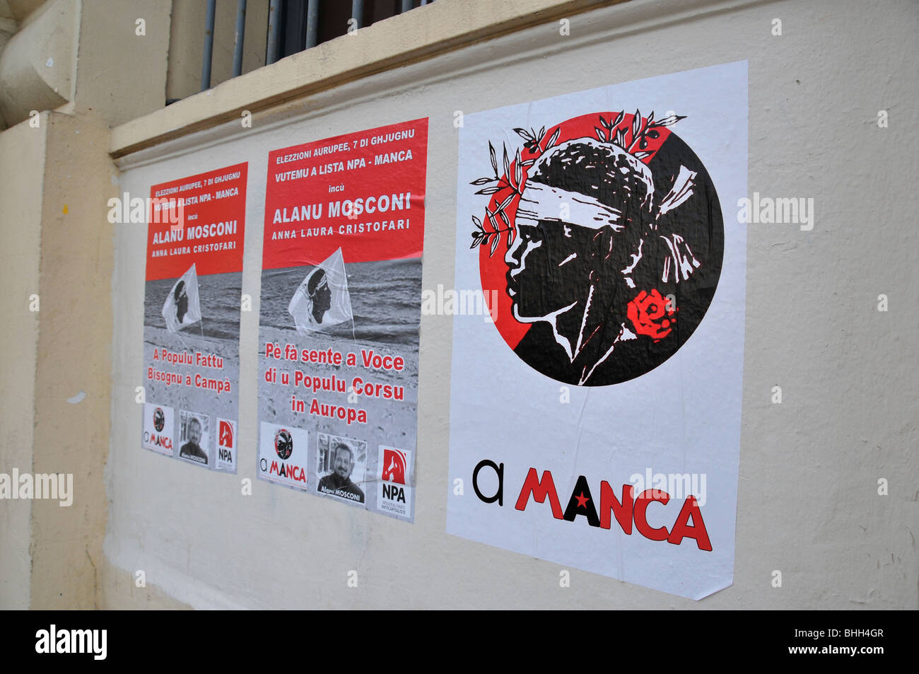 separatist posters in wall in Ajaccio, Corsica, France Stock Photo - Alamy