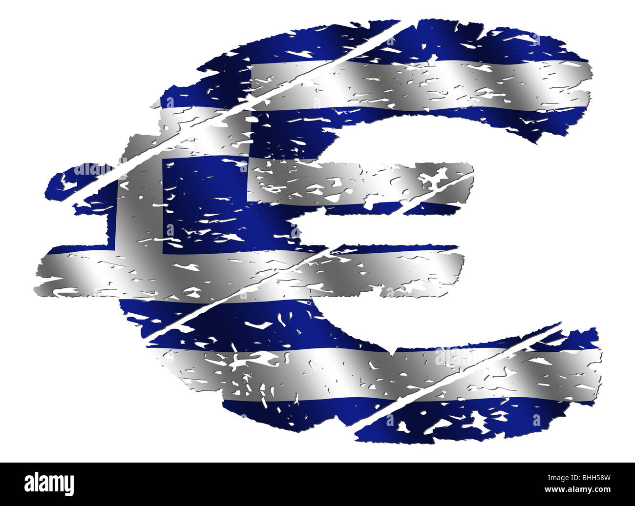 grunge euro symbol with Greek flag on white illustration Stock Photo ...