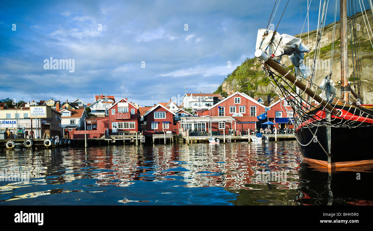 The port of a coastal town, Sweden Stock Photo - Alamy