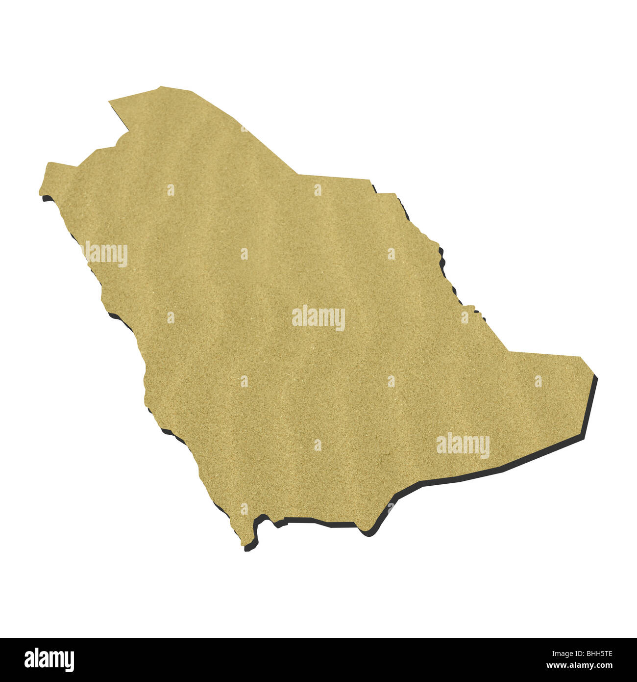 Map of Saudi Arabia with rippled sand background on white Stock Photo ...