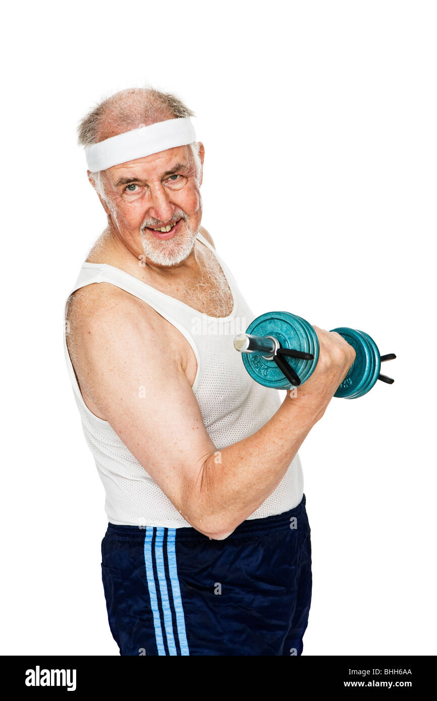 Senior man strength training Stock Photo - Alamy