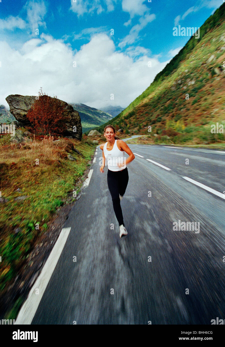 Urban jogger on rural road hi-res stock photography and images - Alamy