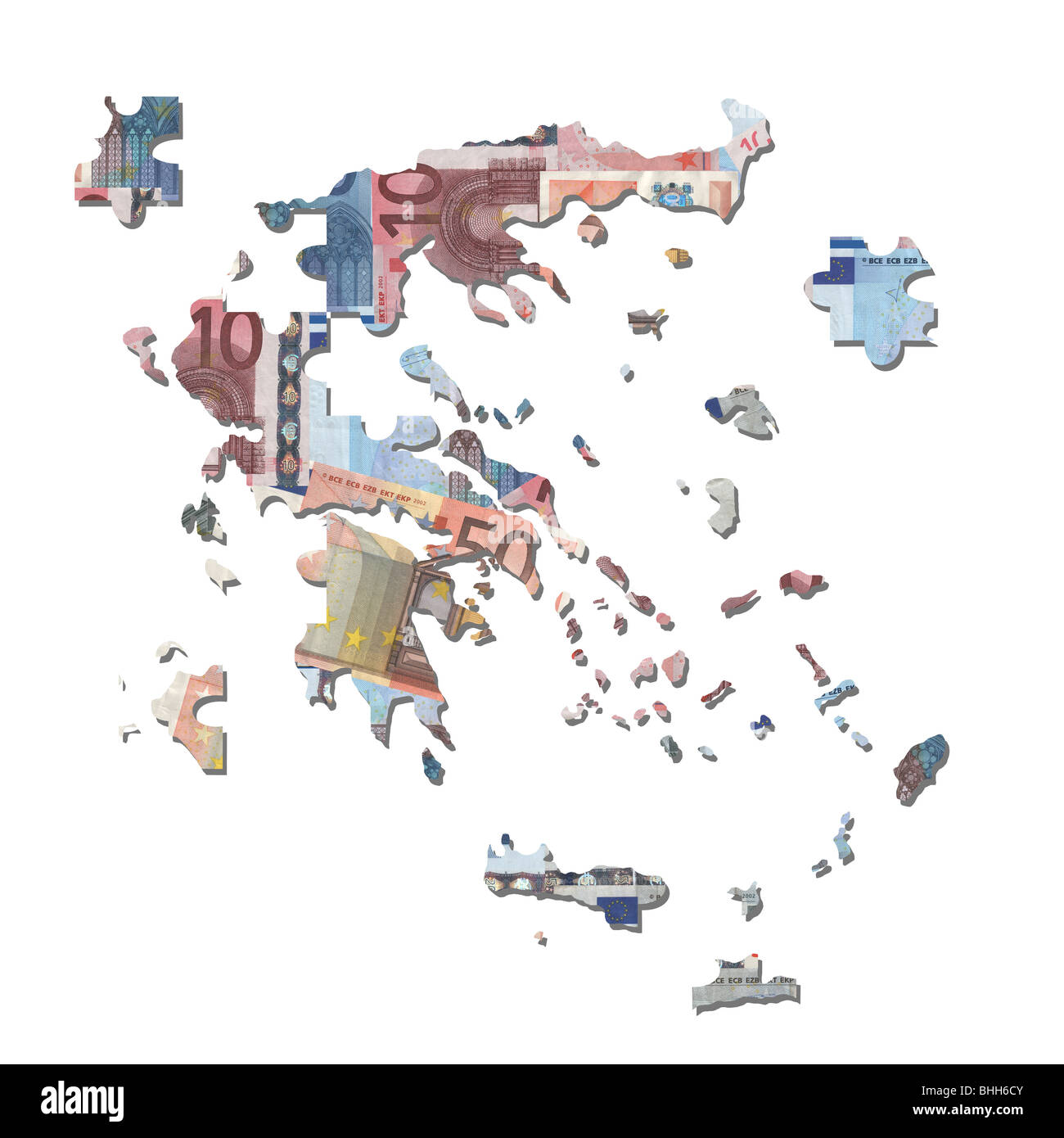 Greece financial map Cut Out Stock Images & Pictures - Alamy
