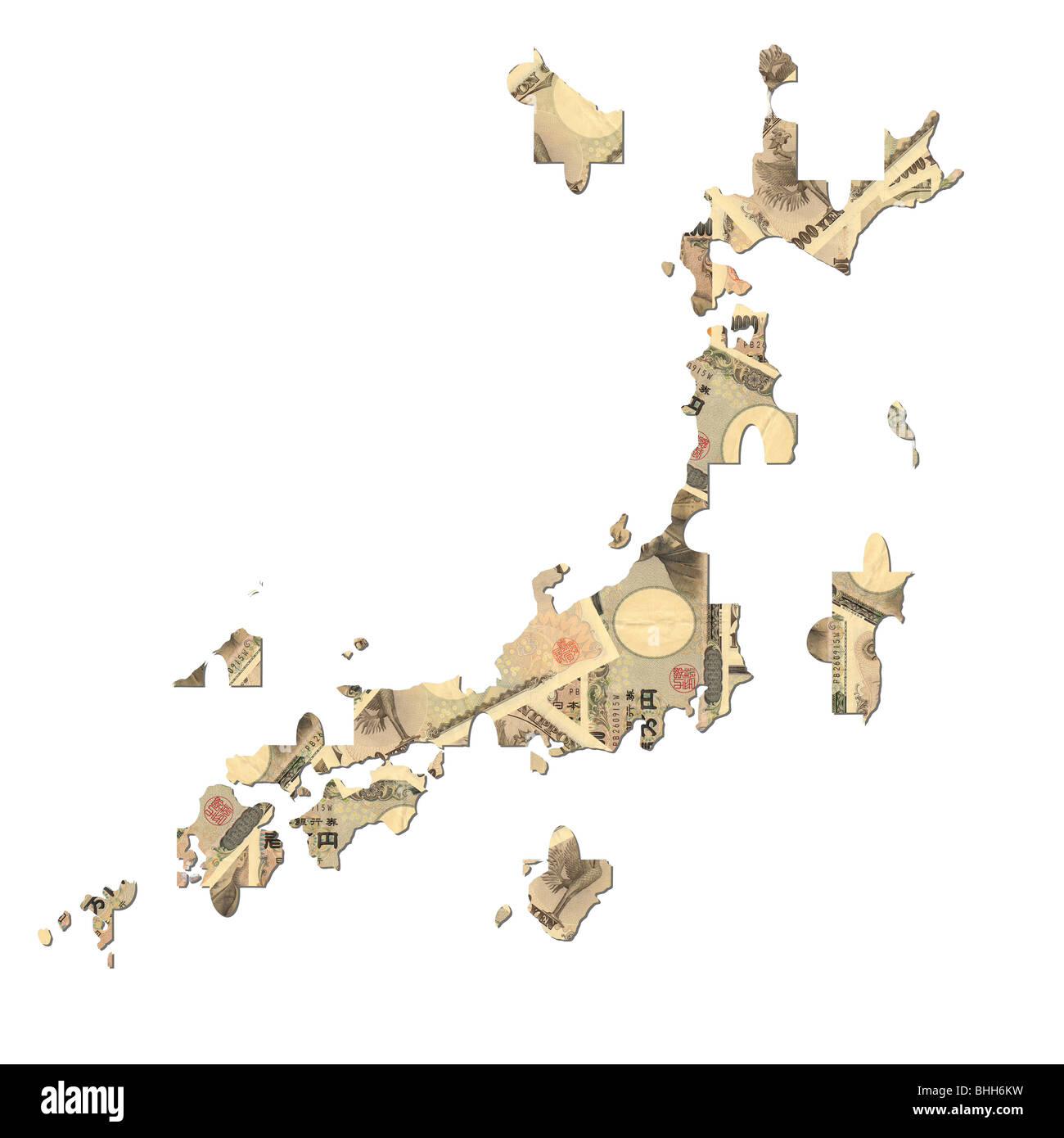 Japanese Yen Map jigsaw with missing pieces illustration Stock Photo ...