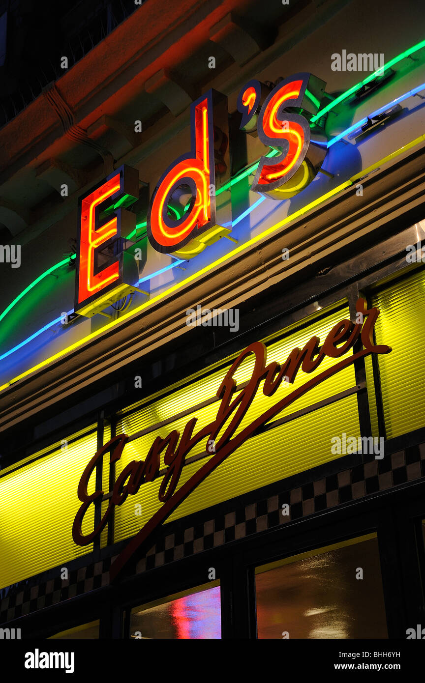 Ed's Easy diner old compton street London Stock Photo - Alamy