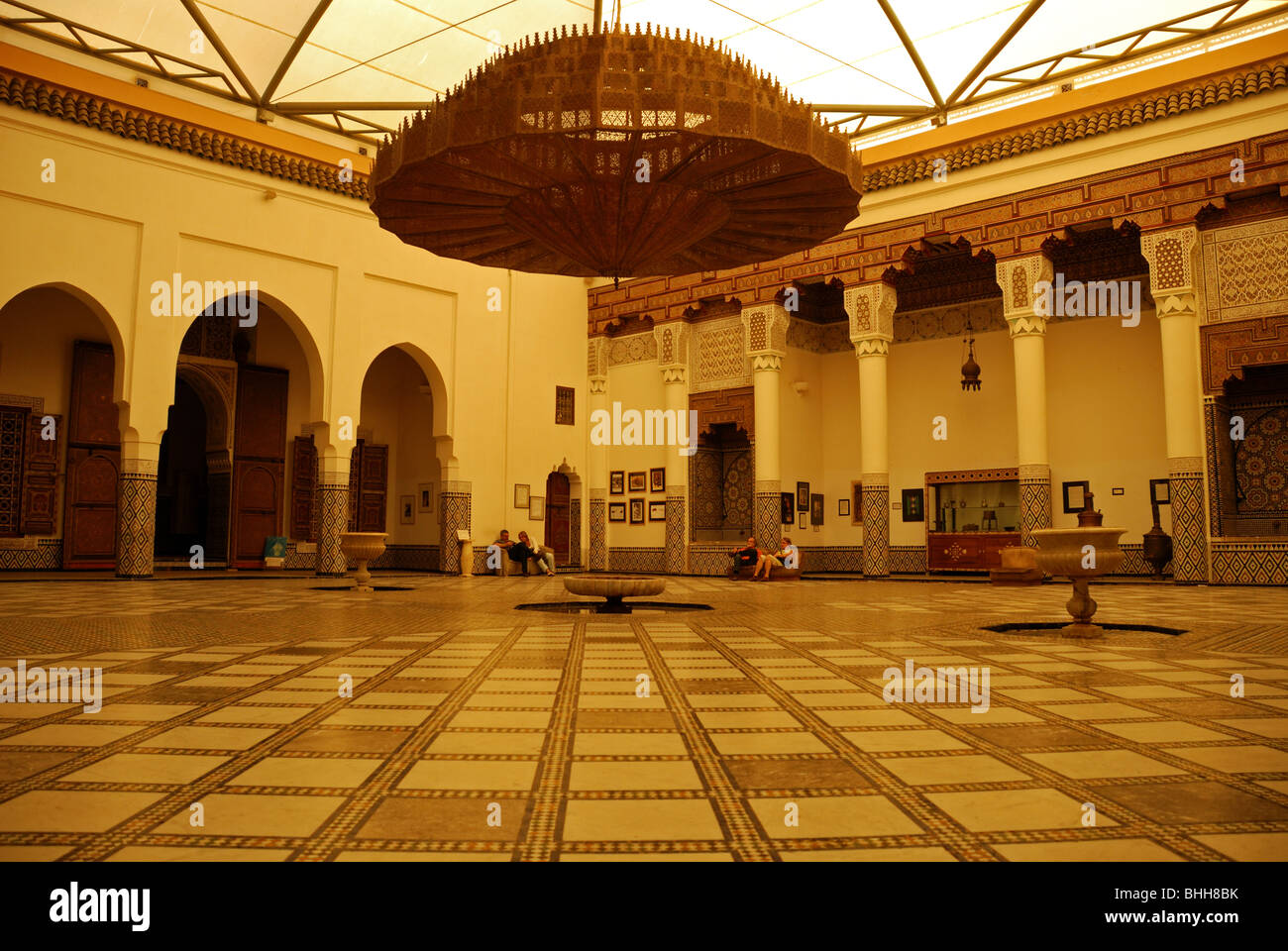 Covered museum courtyard in Fes, Morocco Stock Photo - Alamy