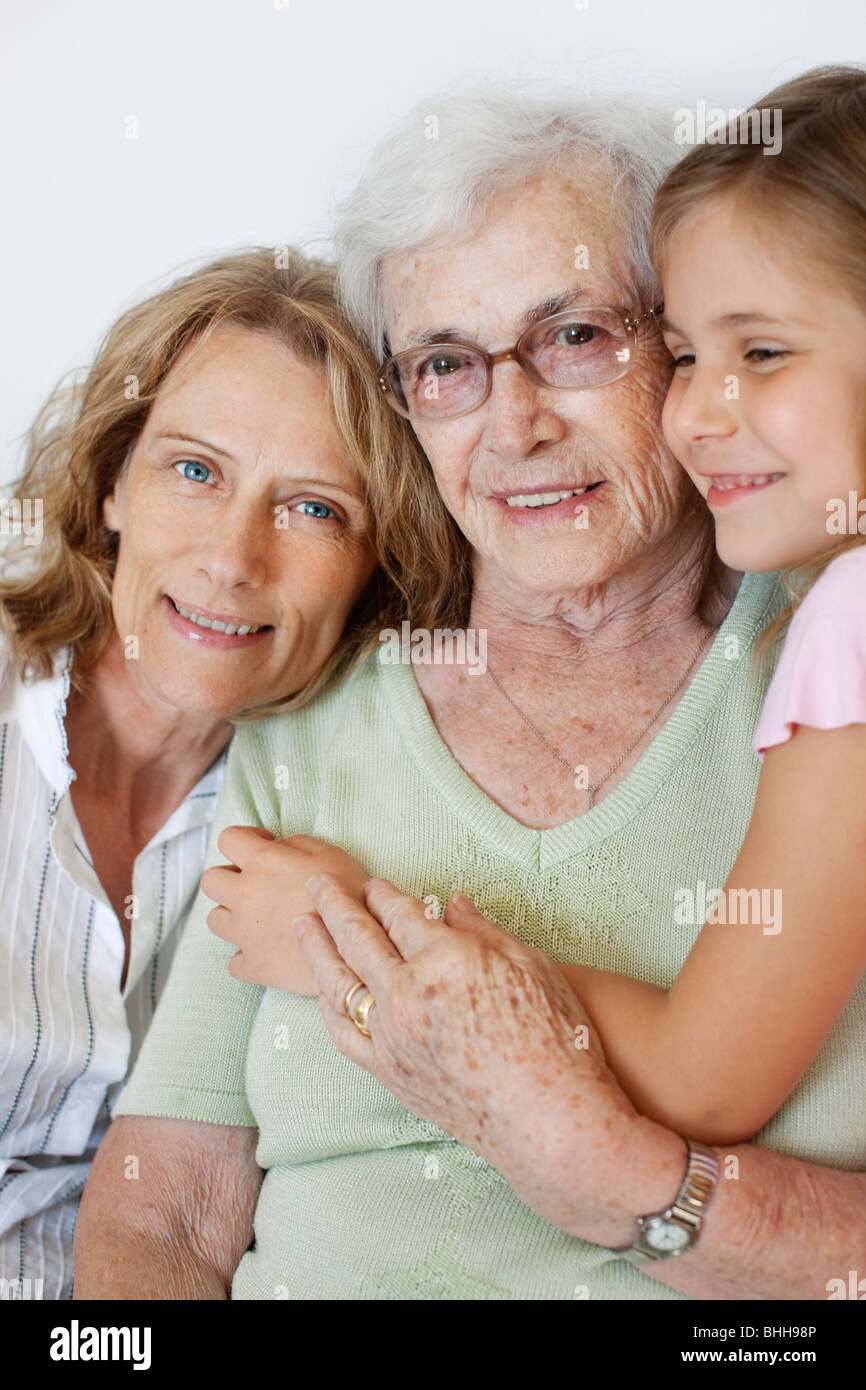Portrait of a grown-up daughter with her senior mother, Brazil Stock ...