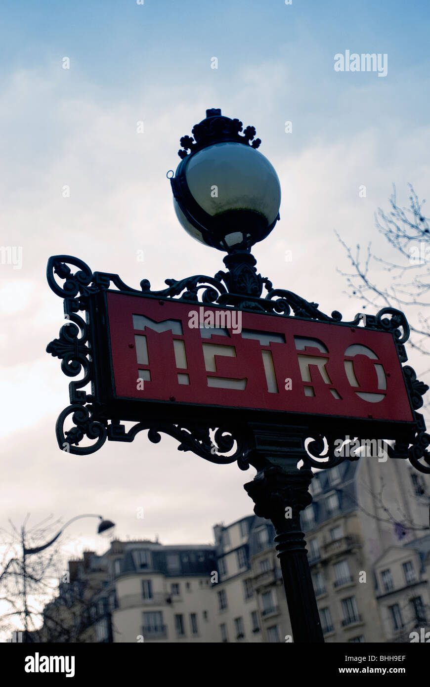 Old metro sign in Paris, France Stock Photo - Alamy