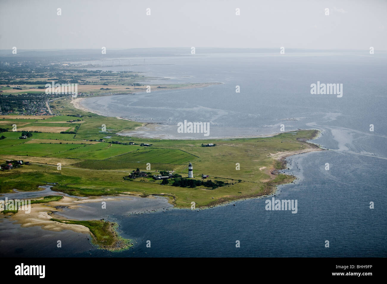 A lighthouse by the coast, aerial view, Halland, Sweden Stock Photo - Alamy