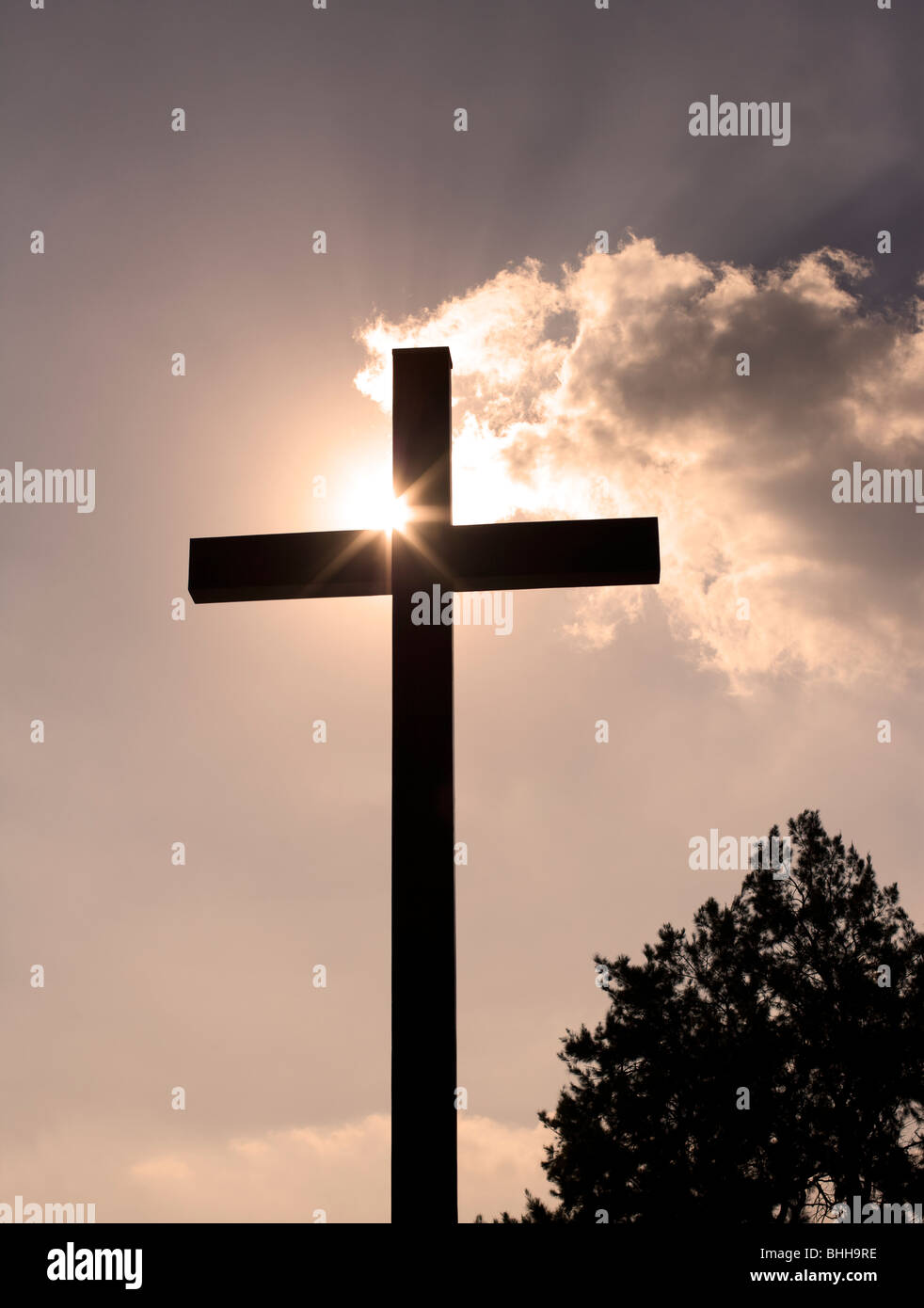 A big cross at sunset, Spain Stock Photo - Alamy