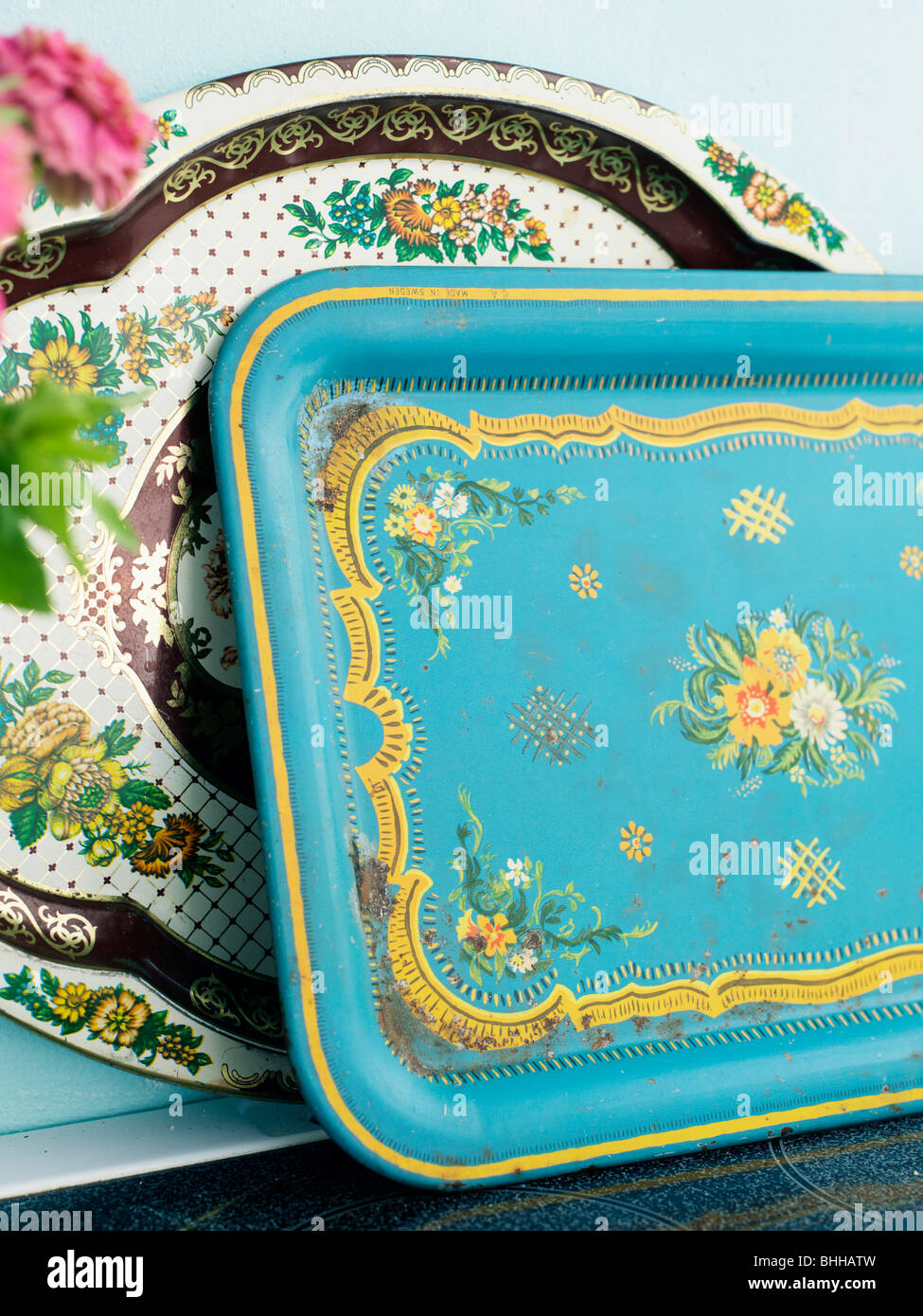 Old trays, Sweden Stock Photo - Alamy