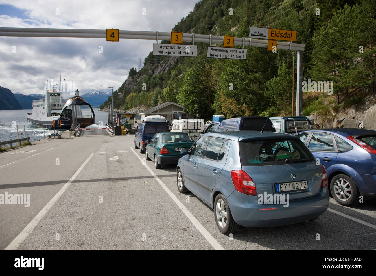Cars on their way to ferry berth, Norway Stock Photo - Alamy