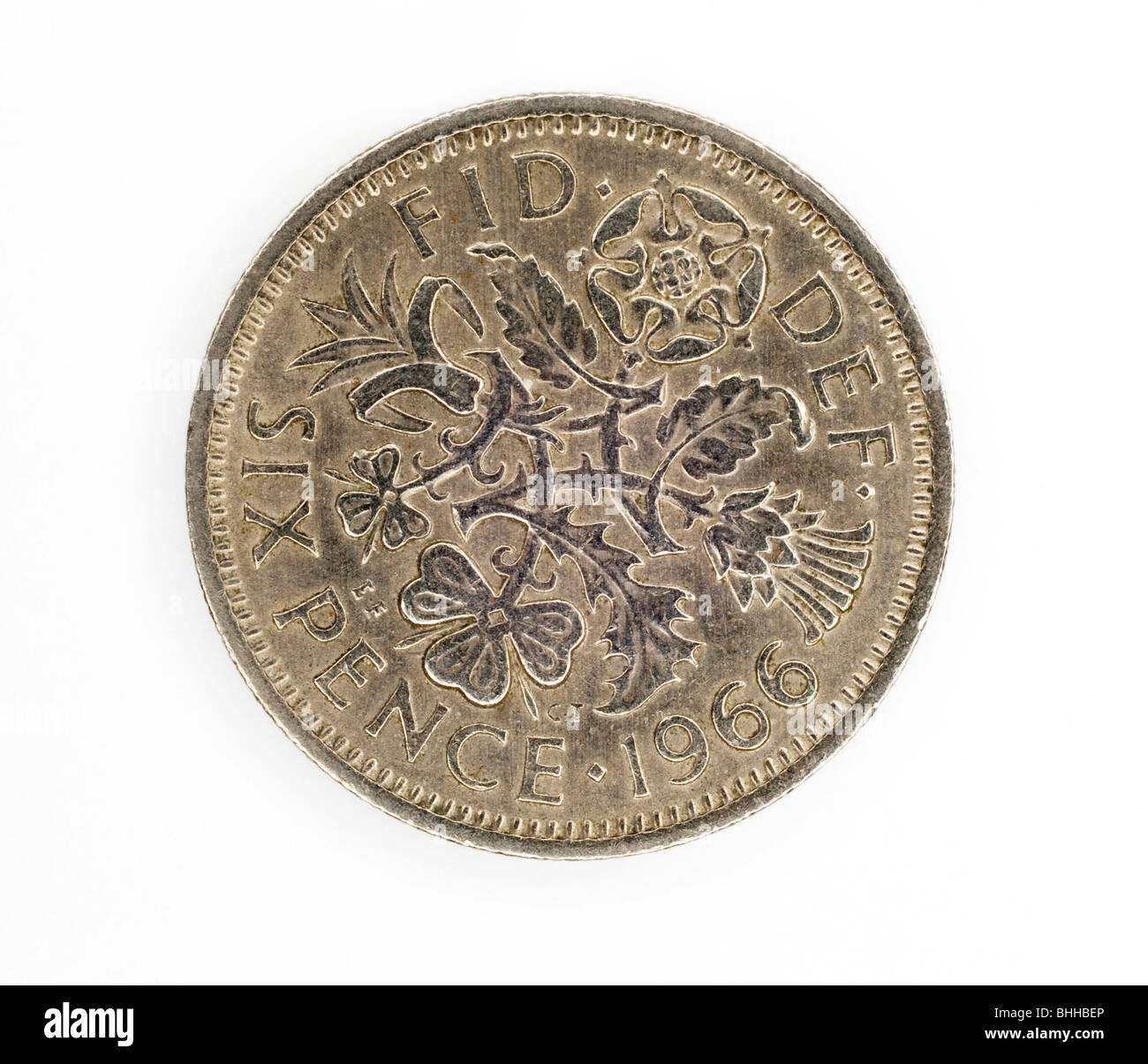 sixpence coin made in 1966 Stock Photo - Alamy