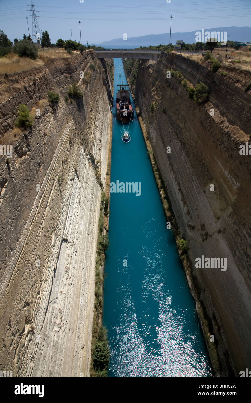Corinth Canal Isthmus of Corinth Pelponnese Greece Stock Photo - Alamy