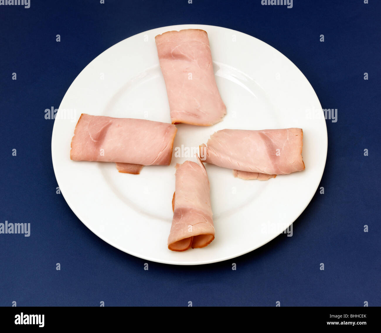 Some Ham on a Plate Stock Photo - Alamy