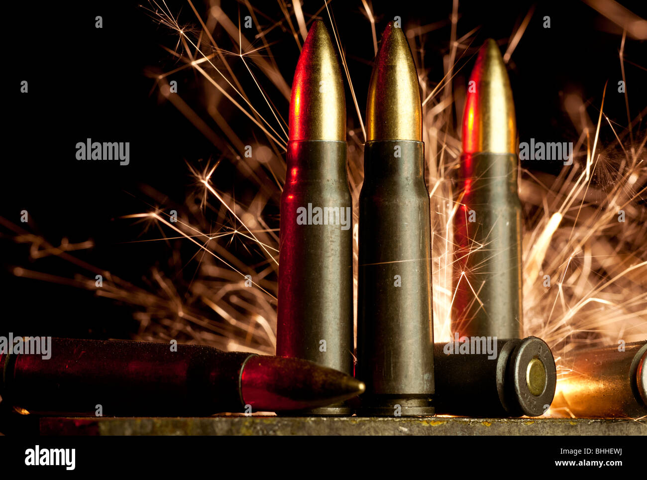 Assault rifle cartridges Stock Photo - Alamy