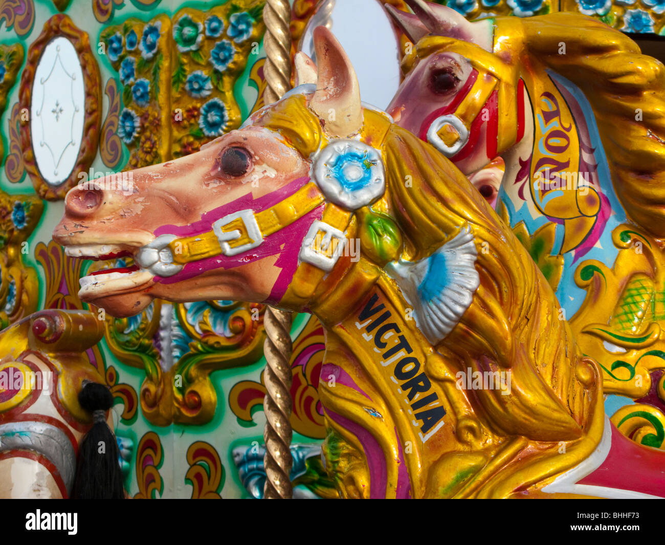 Fairground horse on roundabout Stock Photo - Alamy
