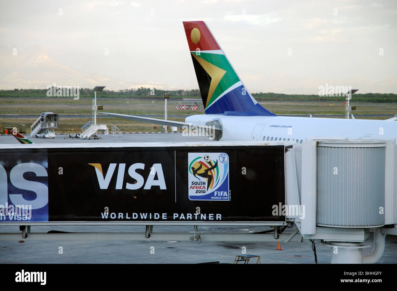FIFA World Cup sponsor advert at Cape Town Airport South Africa A South ...