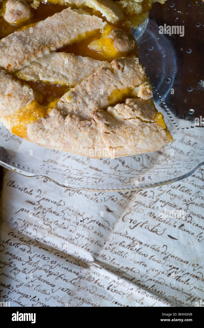 Very old Italian cook book with hand writen recipes Stock Photo - Alamy