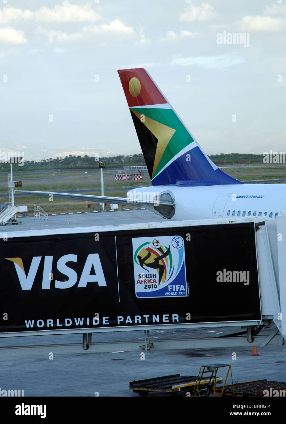 FIFA World Cup sponsor advert at Cape Town Airport South Africa A South ...